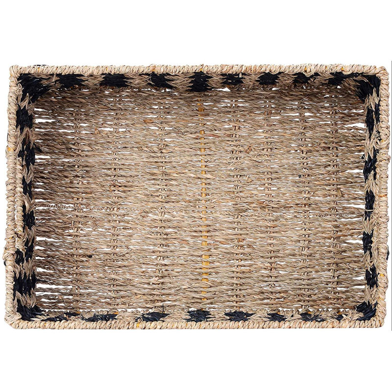 Dakota Fields Villacera Rectangle Hand Weaved Wicker Baskets made of Water Hyacinth- Nesting ...